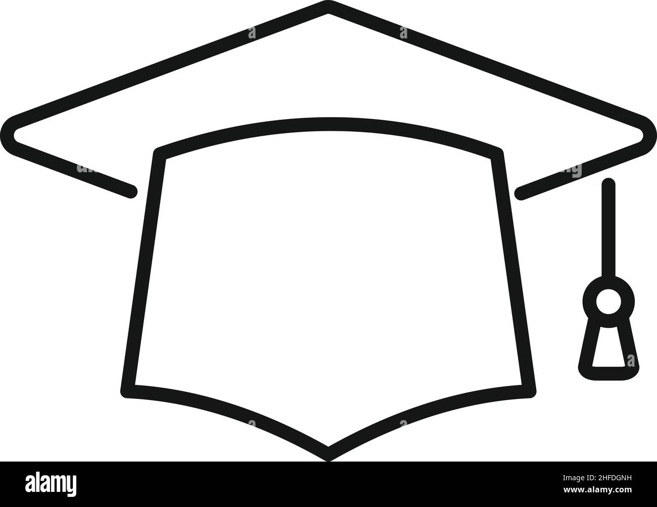 Graduation hat icon outline vector. Study exam. Academic paper Stock ...