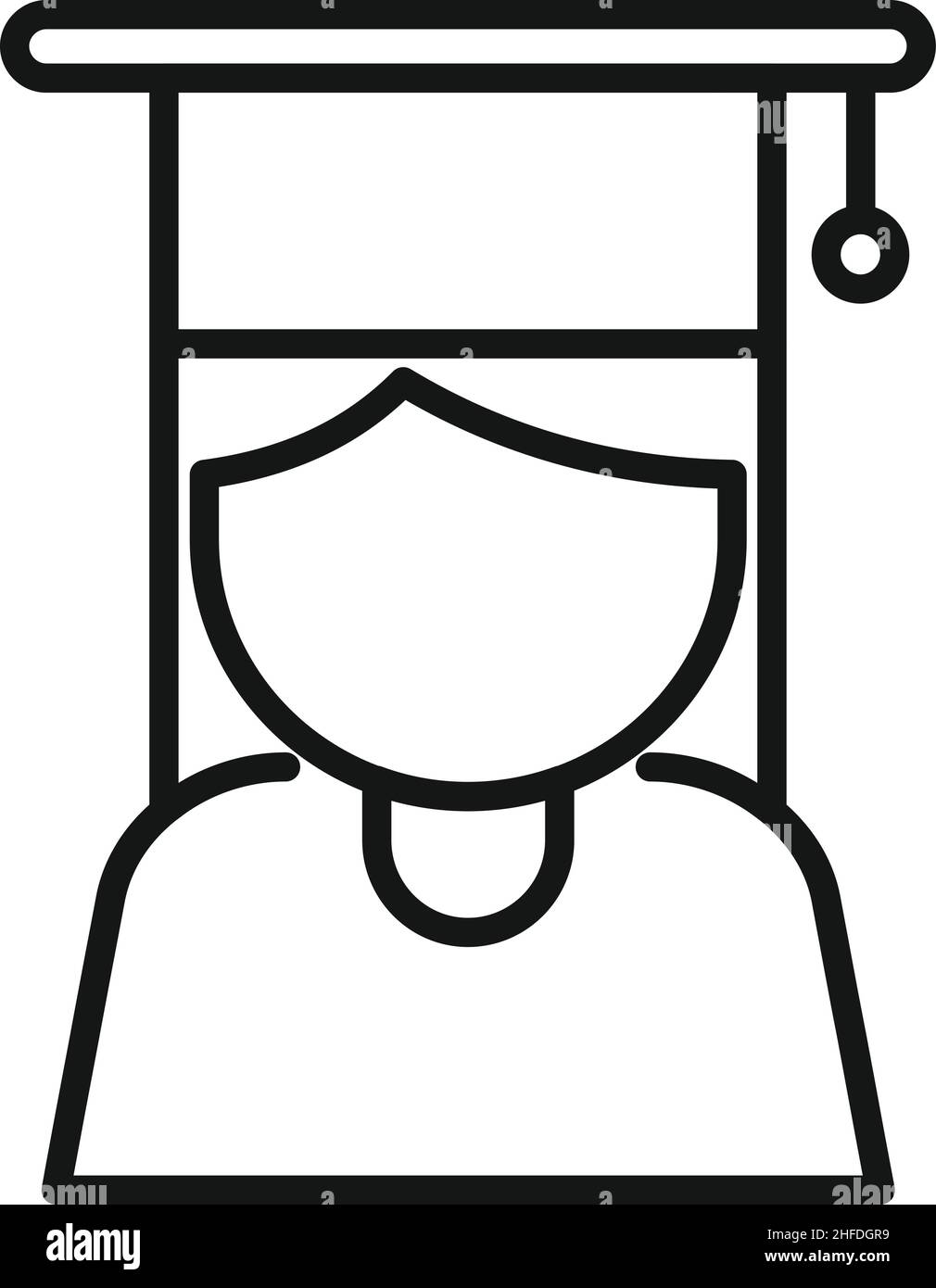 Student graduation icon outline vector. Study final. Academic paper ...