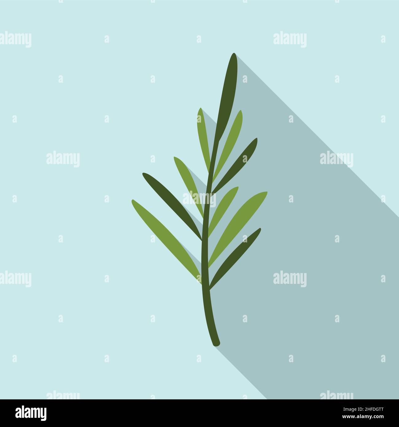 Rosemary leaf icon flat vector. Leaves plant. Green food Stock Vector ...