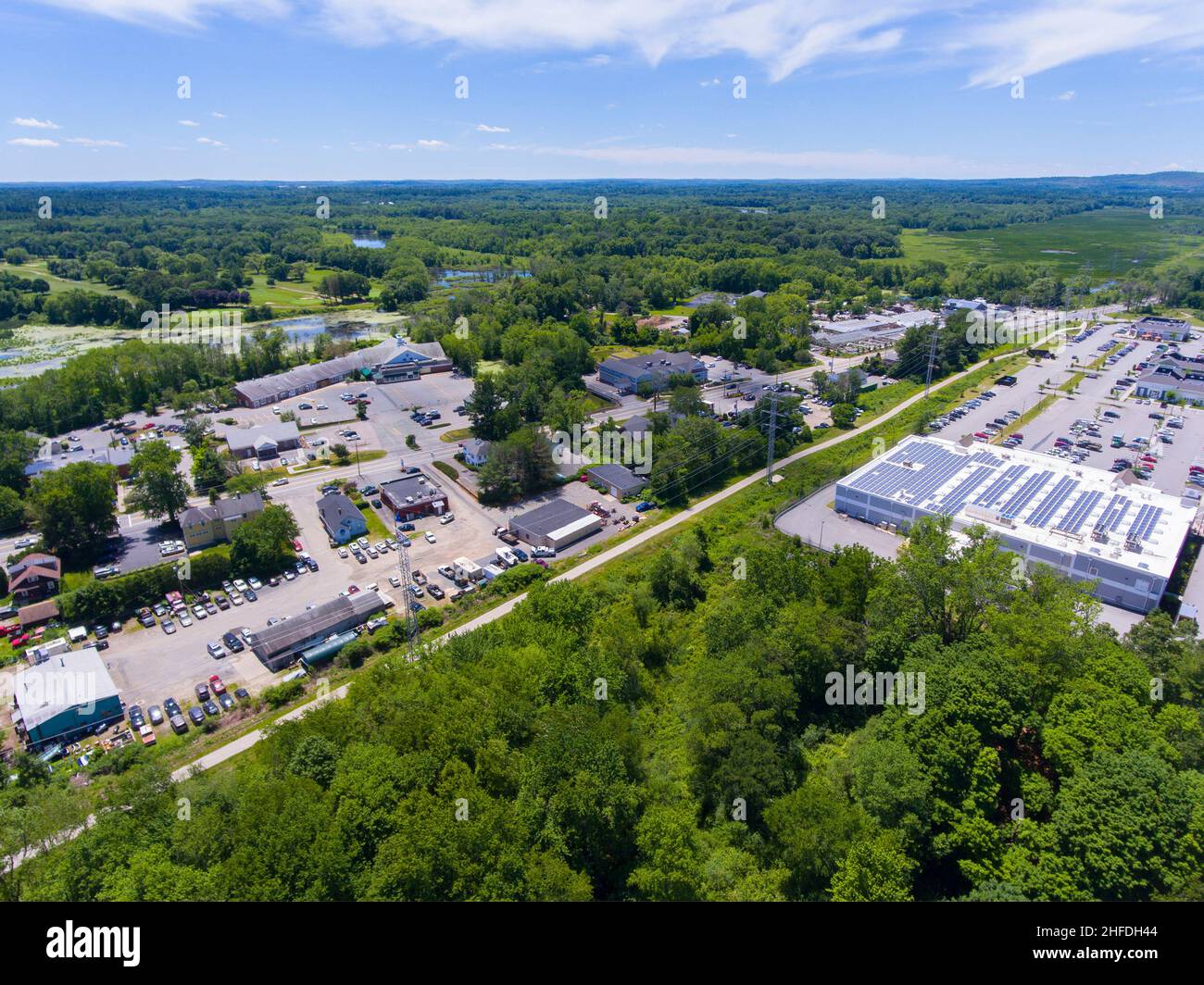 Wayland historic town center aerial hi-res stock photography and images ...