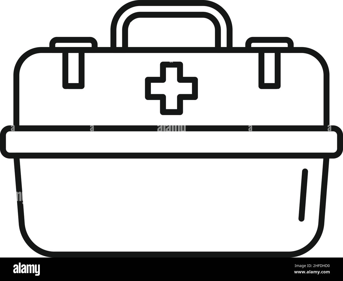 First aid kit box icon outline vector. Medical emergency. Case bag ...