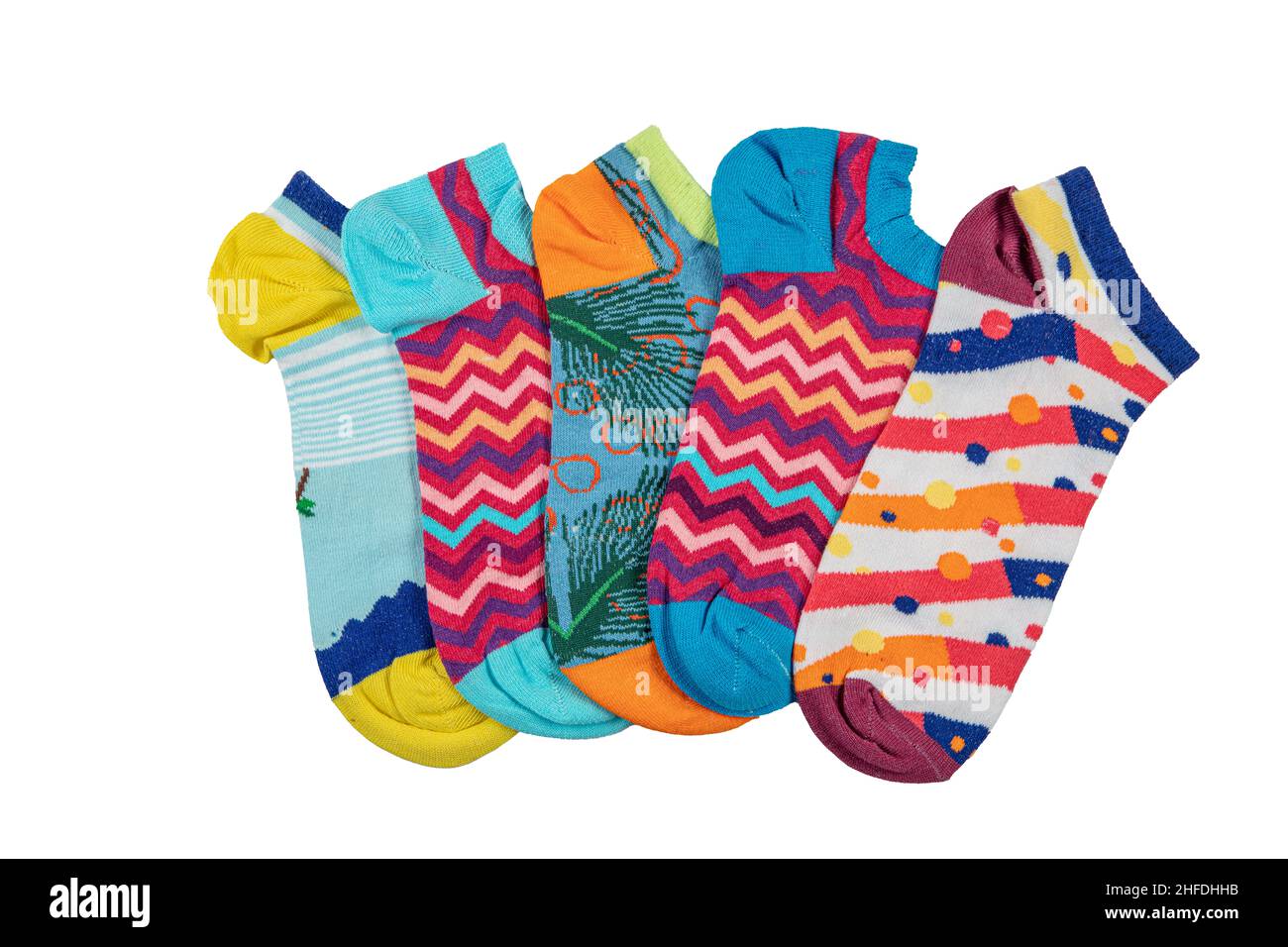 colorful socks isolated on white background. Different colors of socks ...