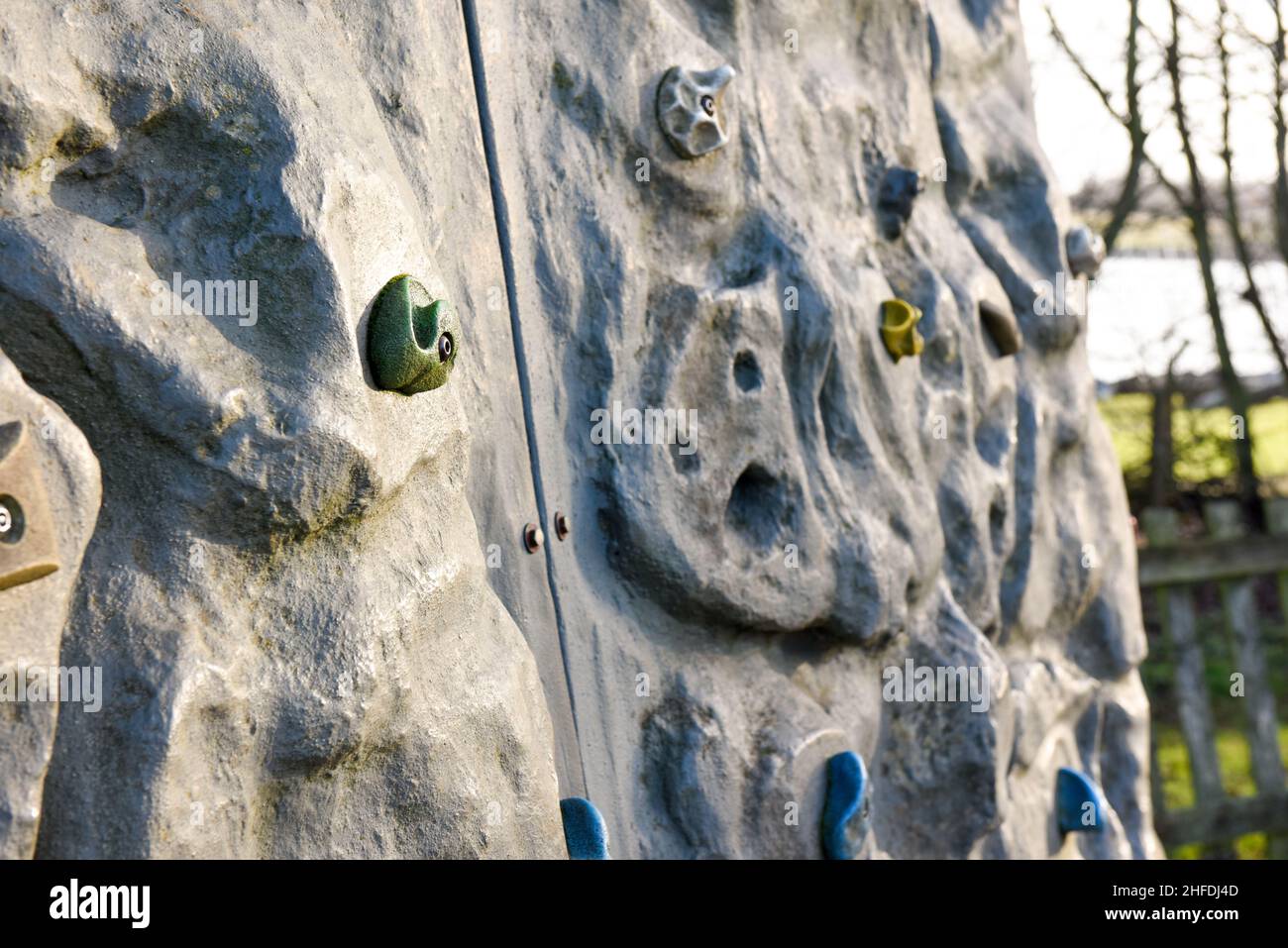Outdoor rock climbing wall to practice the challenge of sports climbing ...