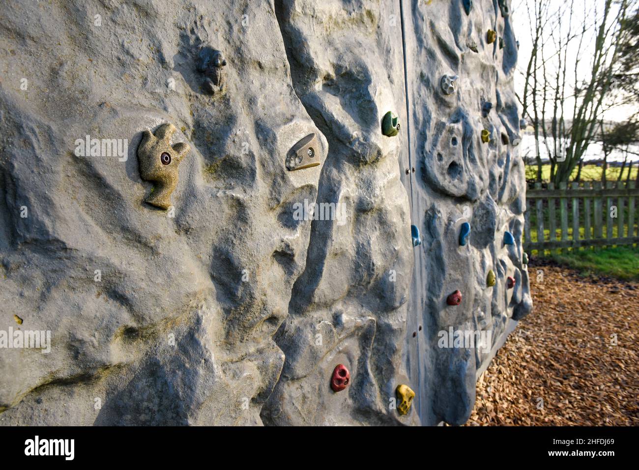 Outdoor rock climbing wall to practice the challenge of sports climbing ...