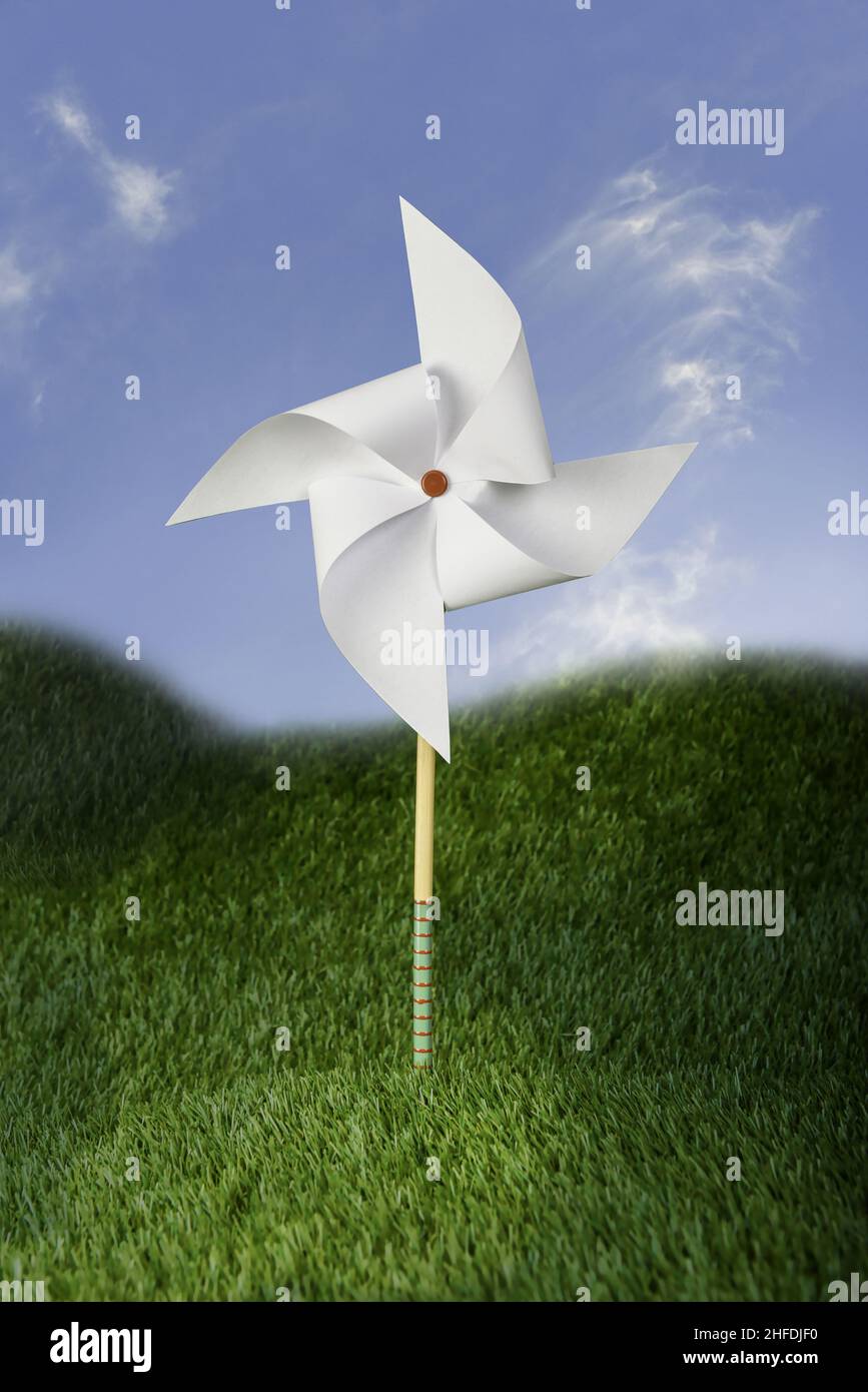 Sustainable energy production concept of paper windmill or turbine to ...