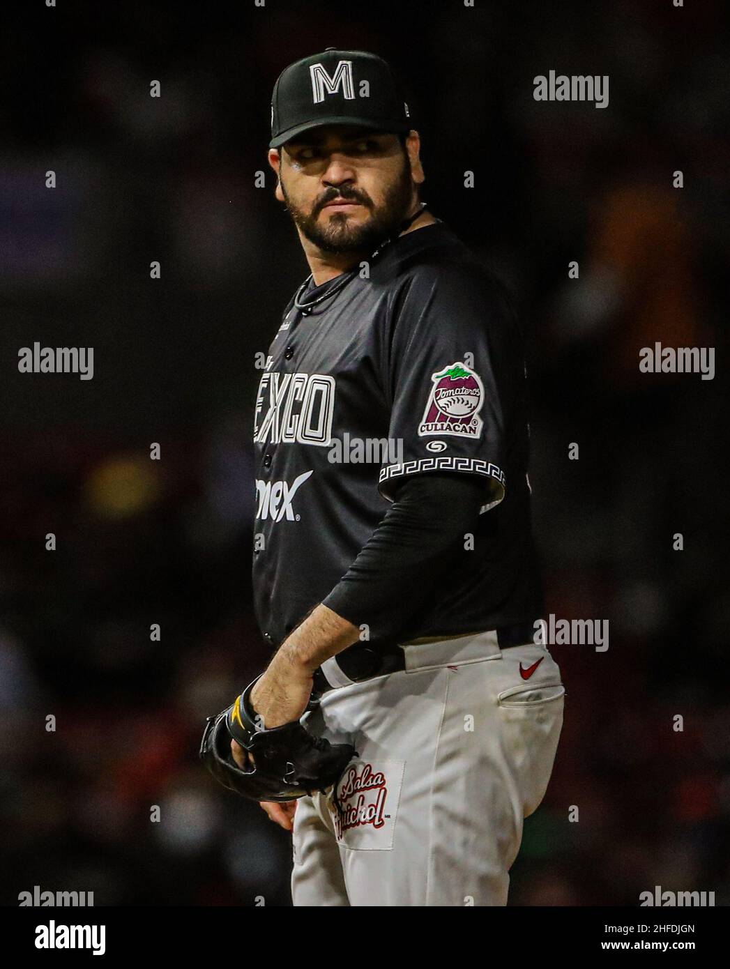 MAZATLAN, MEXICO - FEBRUARY 02: Edgar Gonzalez starting pitcher of ...