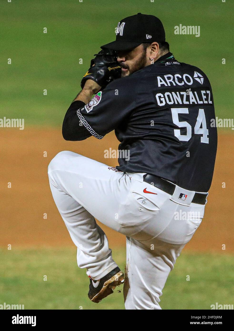 MAZATLAN, MEXICO - FEBRUARY 02: Edgar Gonzalez starting pitcher of ...