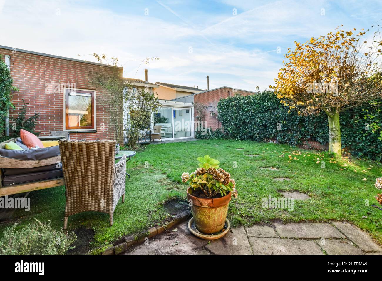 View of the beautiful veranda of the house Stock Photo - Alamy
