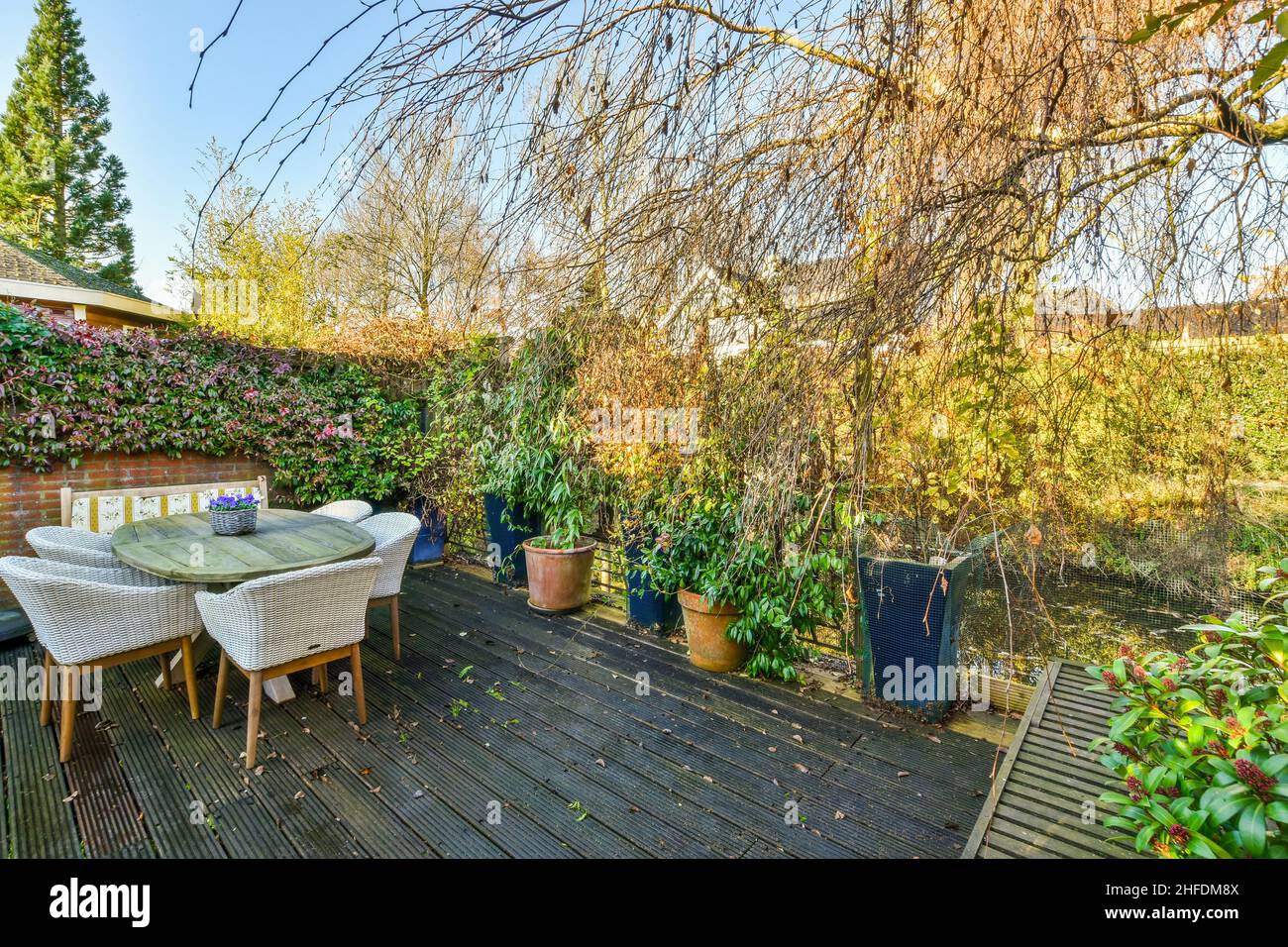 View of the beautiful veranda of the house Stock Photo - Alamy