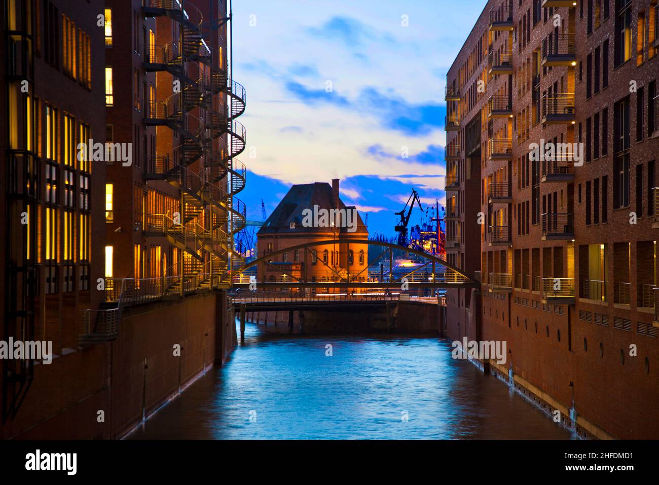 historic Speicherstadt at night in Hamburg Stock Photo - Alamy