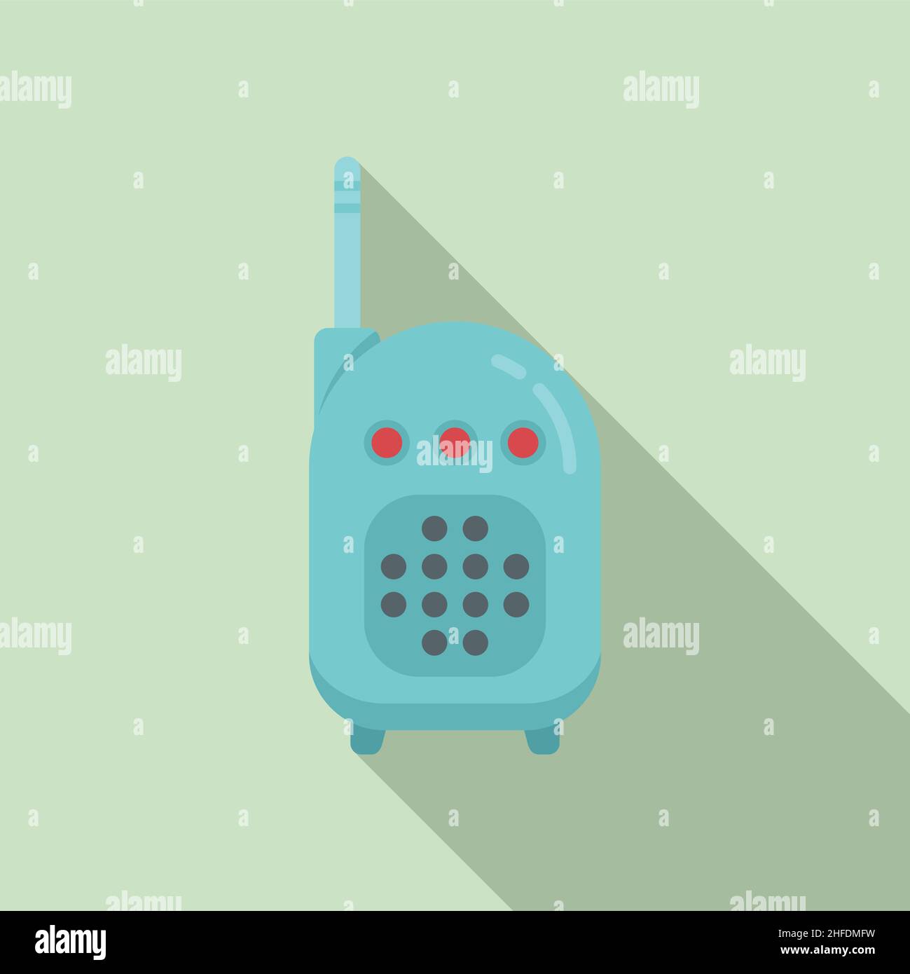 Baby monitor care icon flat vector. Radio toy. Neonatal nanny Stock ...