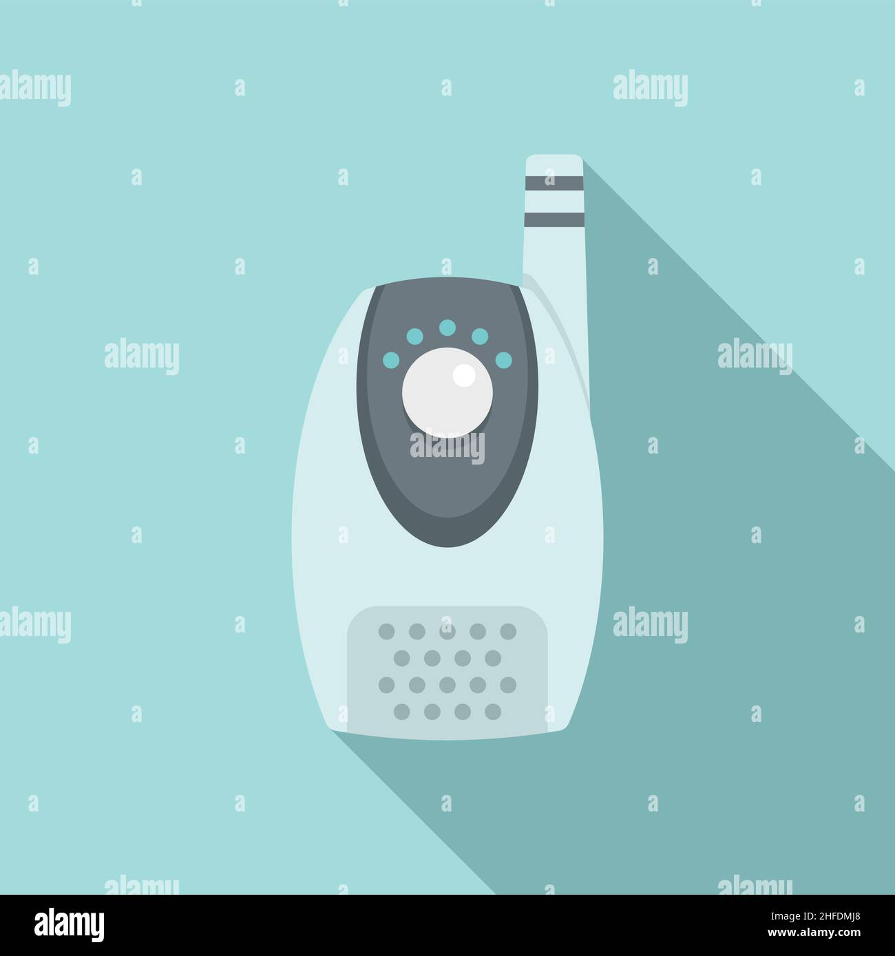 Sleep baby monitor icon flat vector. Infant toy. Newborn nanny Stock ...