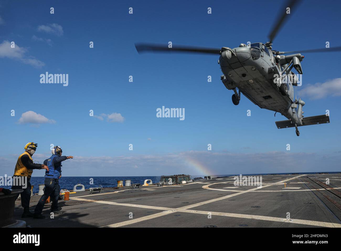 220105-N-ED646-0085- MEDITERRANEAN SEA (Jan. 5, 2022) Boatswain's Mates ...
