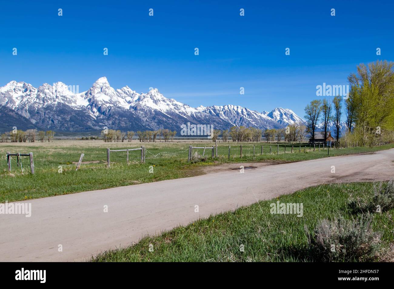 Antelope Flats Road in Mormon Row Historic District in Grand Teton ...