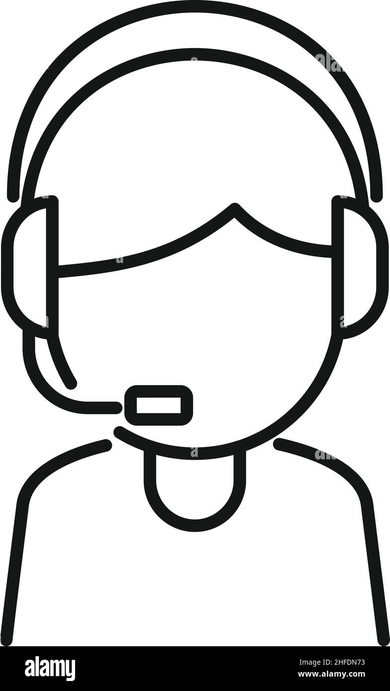 Call center request icon outline vector. Online form. File service ...