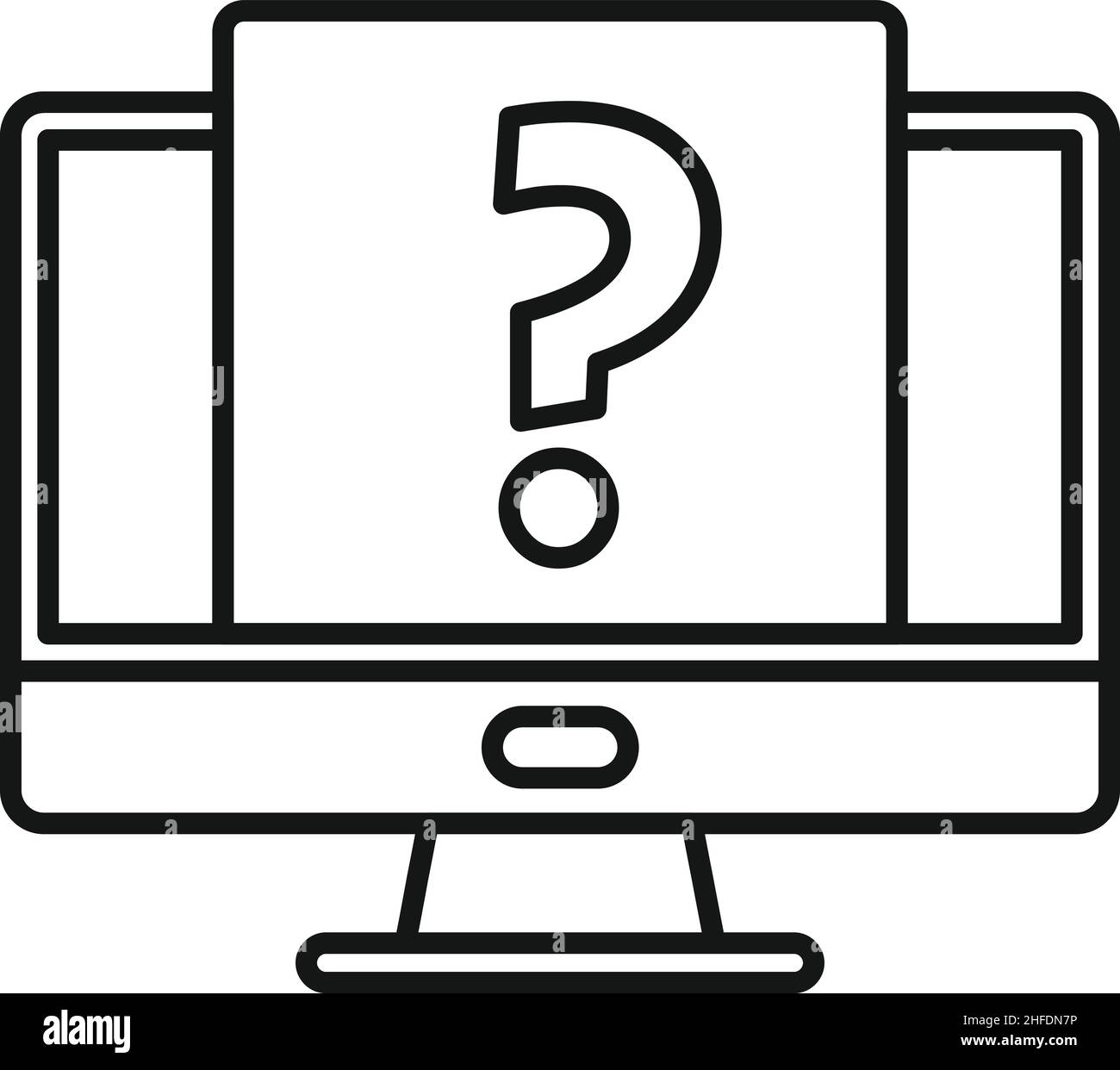 Computer request icon outline vector. Online form. Information service ...