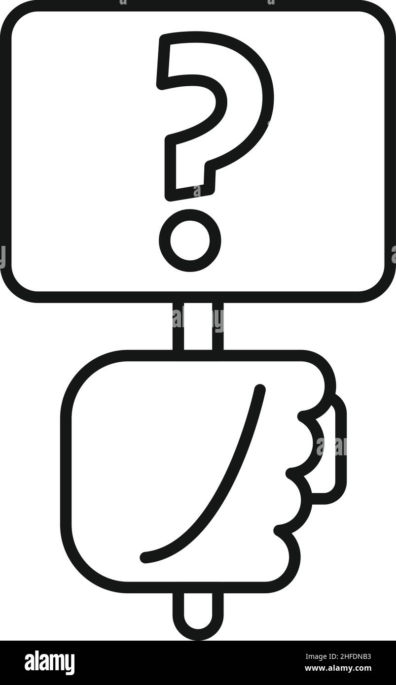 Question request icon outline vector. File screen. Information service ...