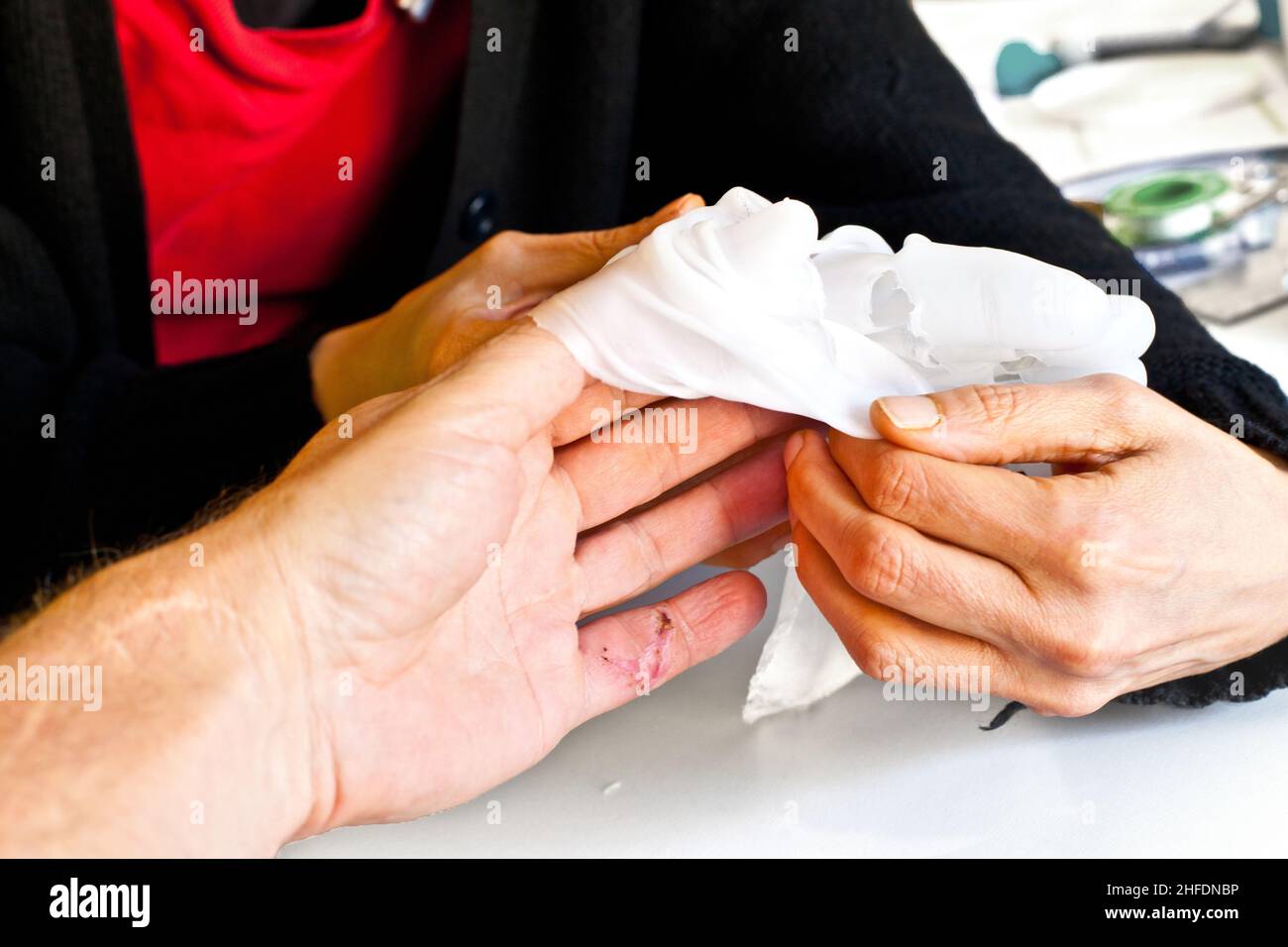 hand physiotherapy to recover a broken finder Stock Photo - Alamy