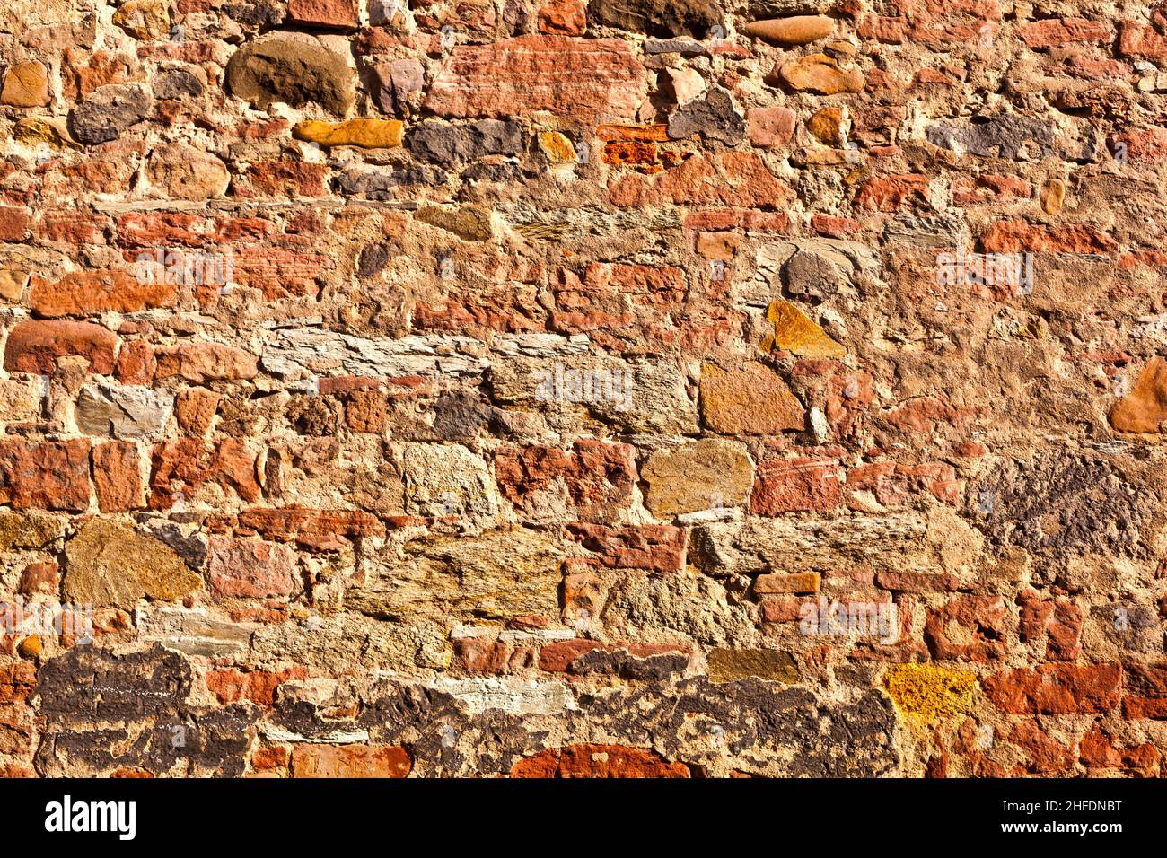 brick wall of an medieval house Stock Photo - Alamy