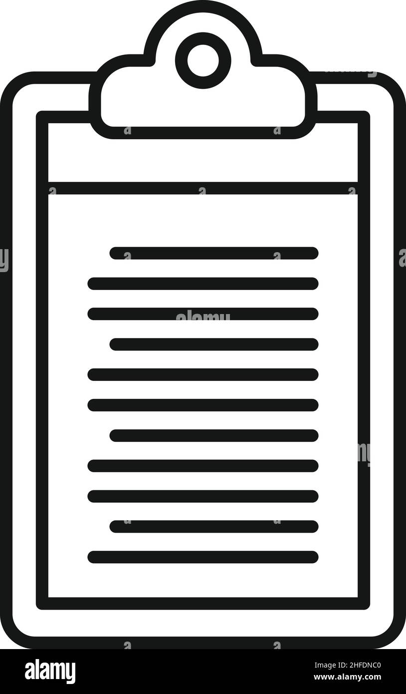 Request clipboard icon outline vector. Online form. Log mobile Stock ...