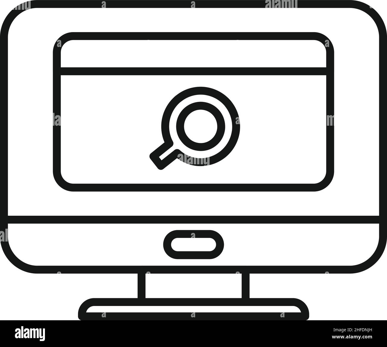Pc search bar icon outline vector. Form online. Service file Stock ...