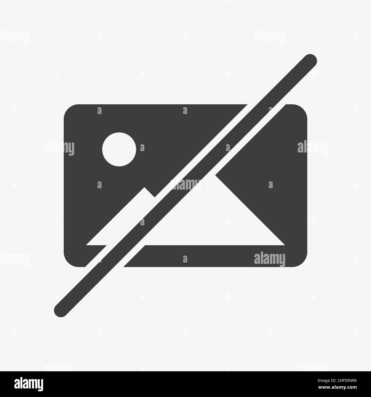 Crossed image icon. Picture not available sign Stock Vector Image & Art ...