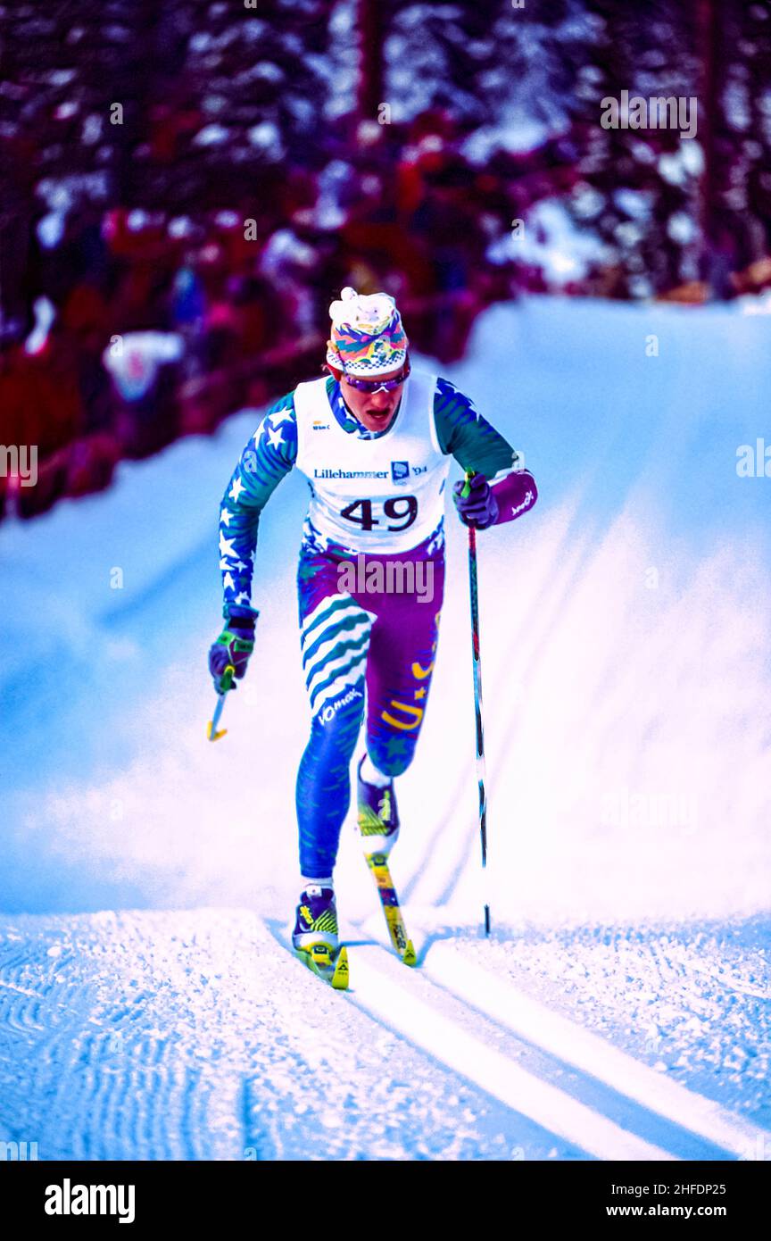 Luke Bodensteiner (USA) competing in the men's 10km cross country ...