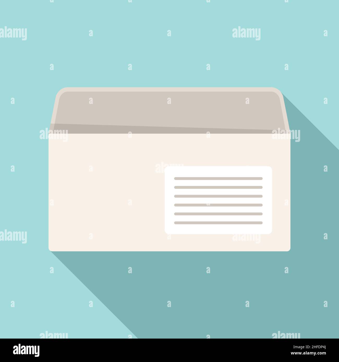 Note envelope icon flat vector. Mail letter. Email paper Stock Vector ...