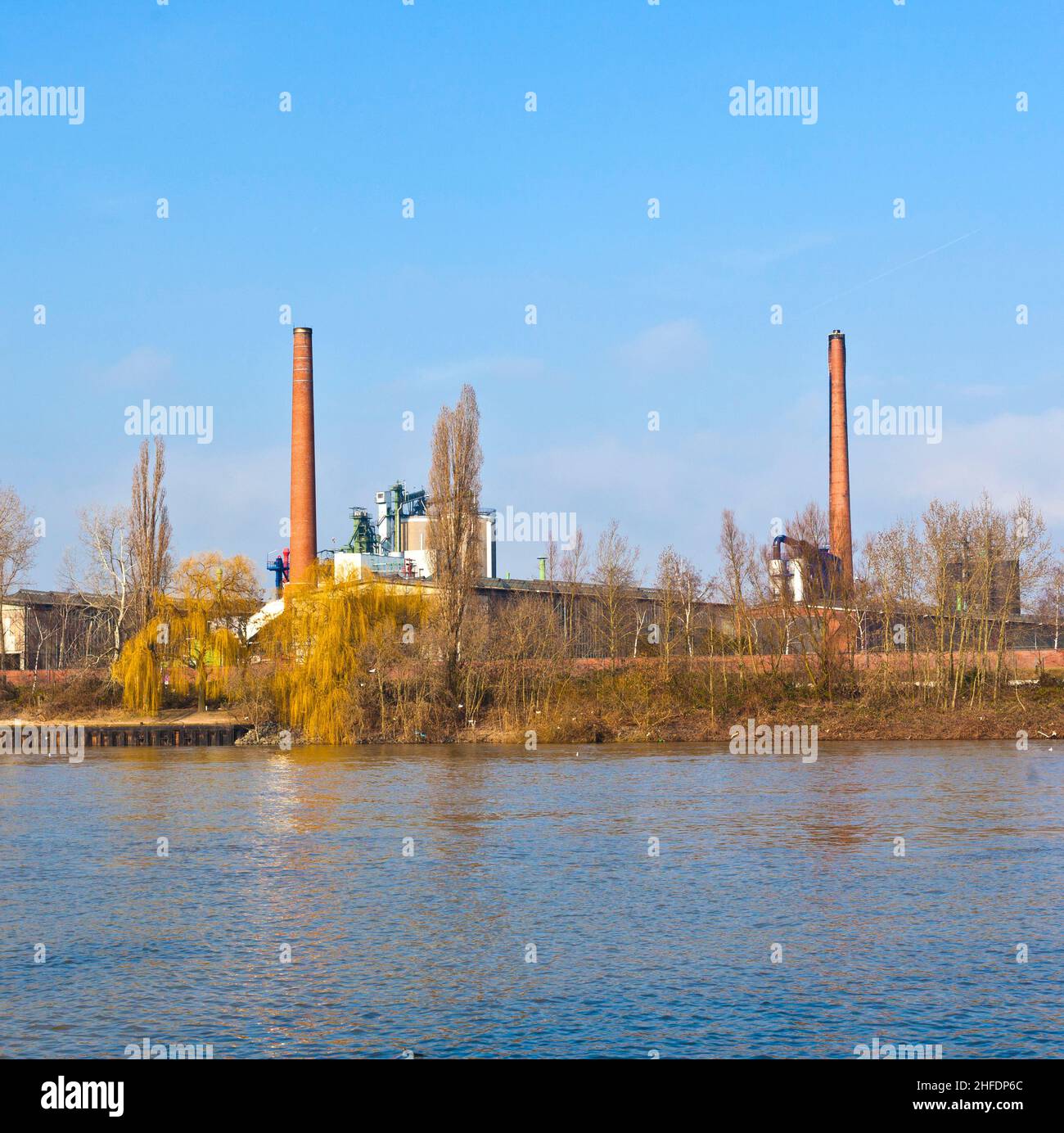 old chemical plant at river Main in Frankfurt Stock Photo - Alamy