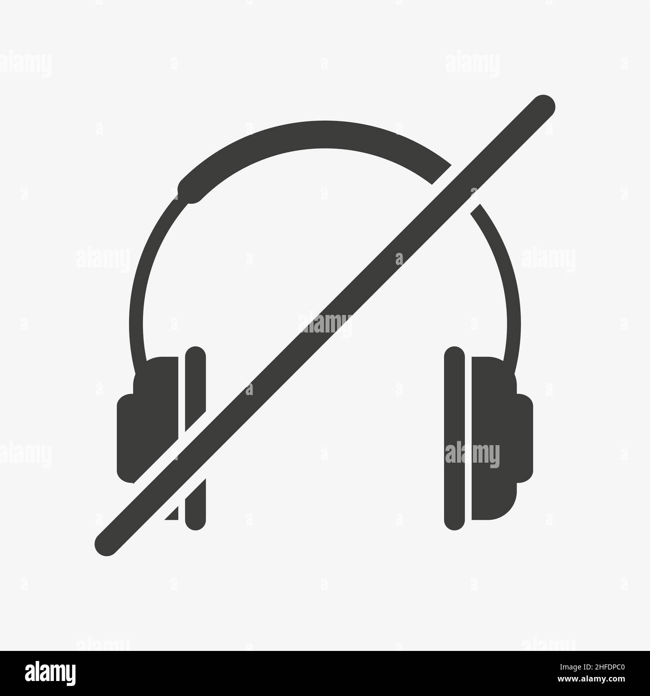 No headphones icon. Listening to music not allowed Stock Vector Image ...