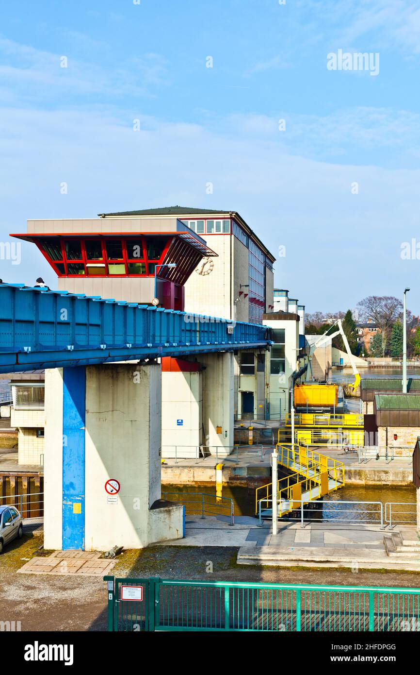 watergate griesheim at river Main Stock Photo - Alamy