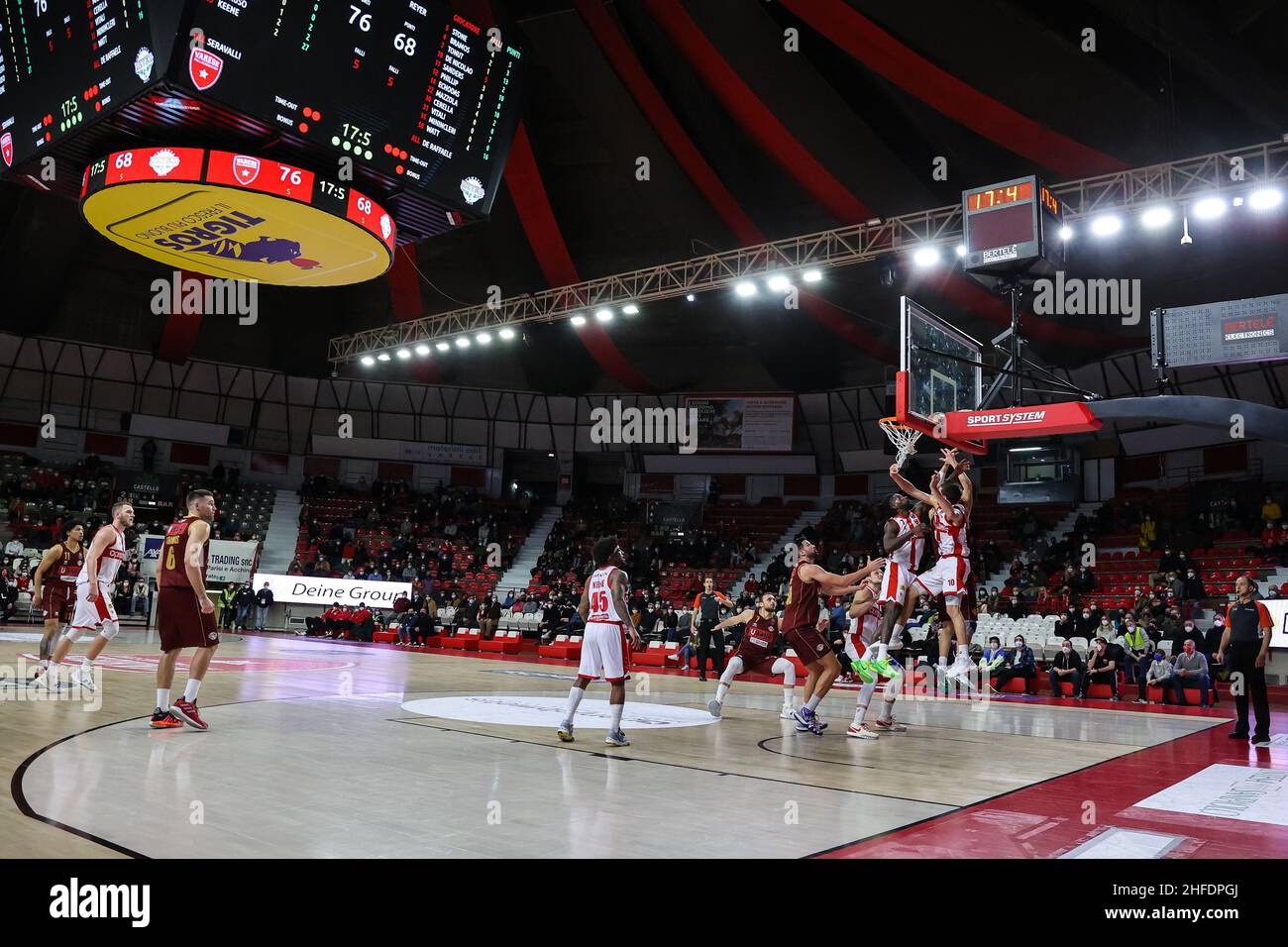 General view inside the Enerxenia Arena during the italian basketball ...