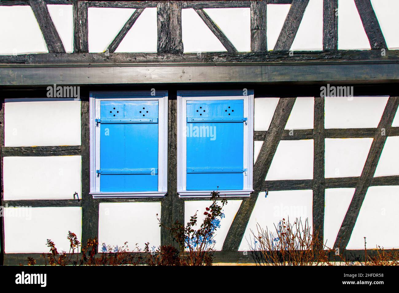 facade of an old frame house with window Stock Photo - Alamy