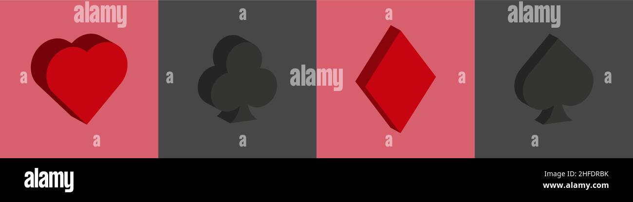 Set of playing card symbols in 3D style Stock Vector Image & Art - Alamy