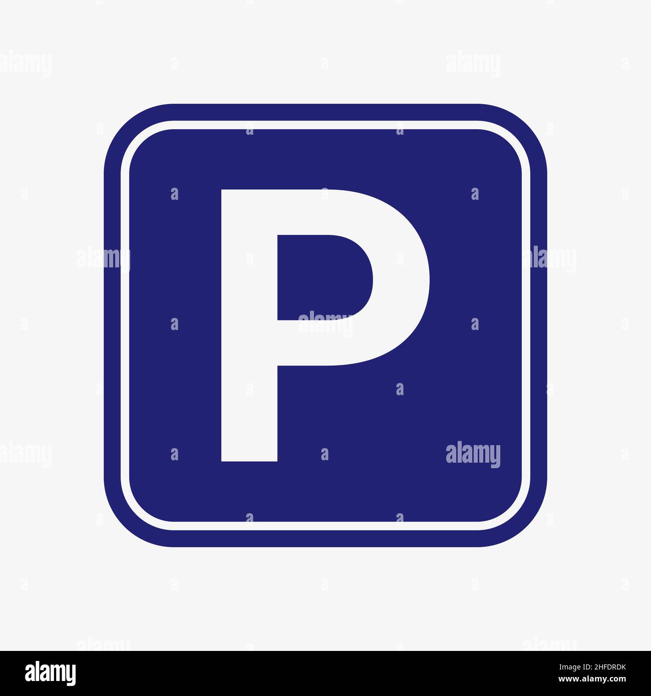 Blue vector parking sign on white background Stock Vector Image & Art ...