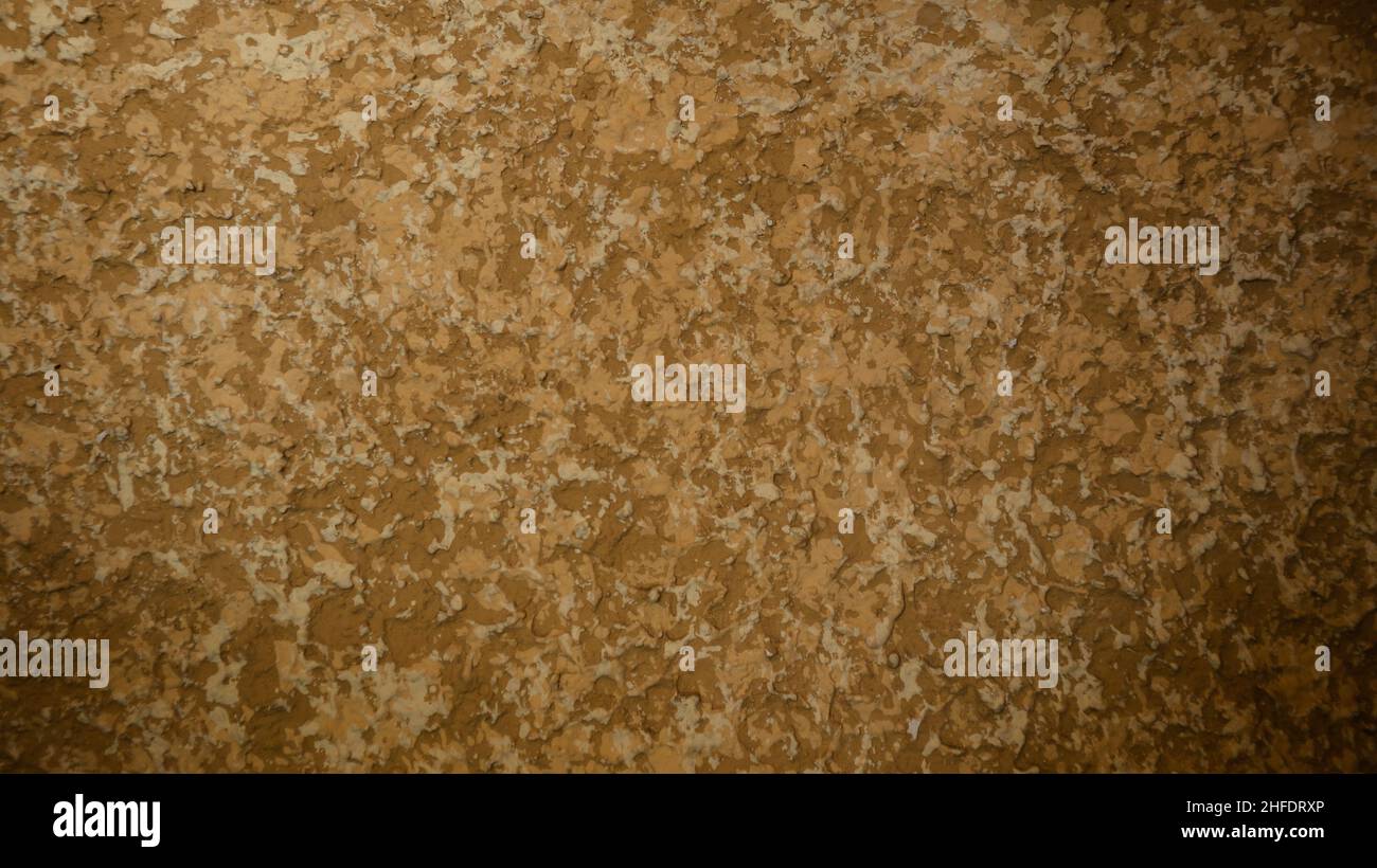 High detailed abstract fragment of yellow drip wall background. Closed ...