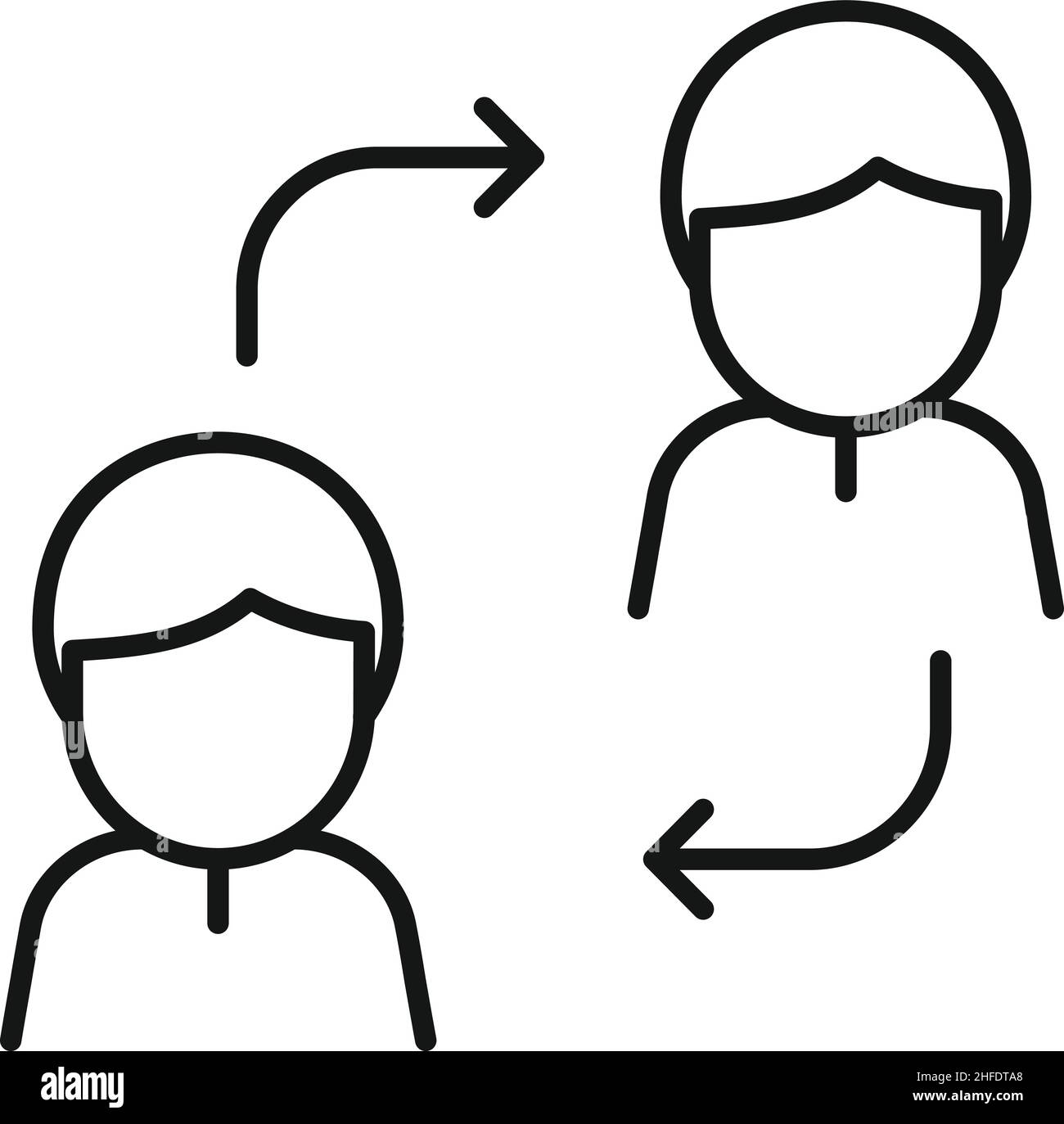 Worker comparison icon outline vector. Compare business. People equal ...