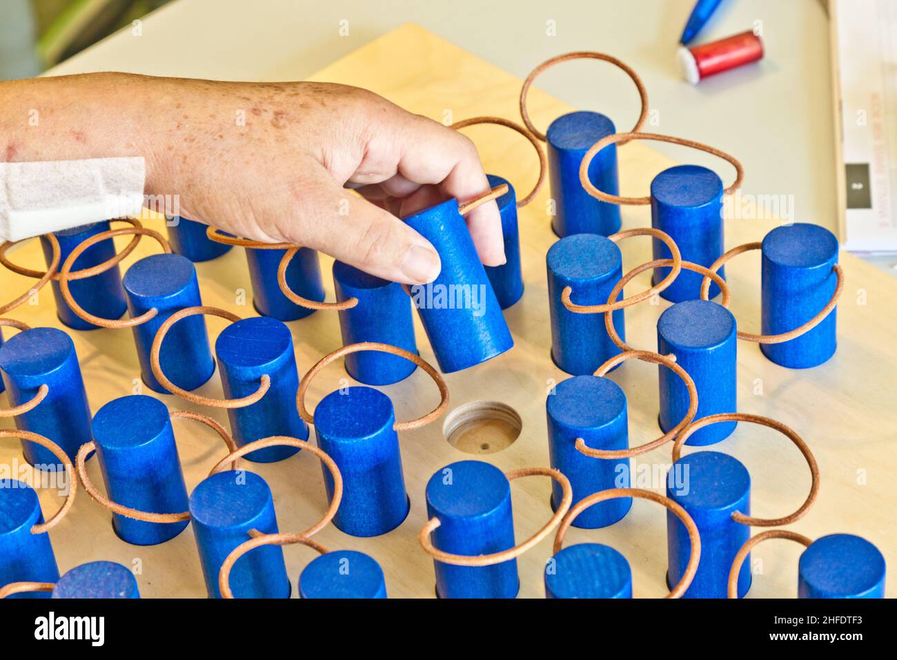 hand physiotherapy to recover a broken finger Stock Photo - Alamy
