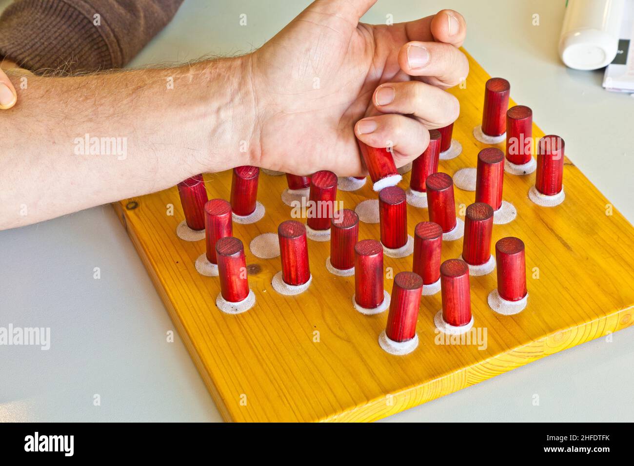 hand physiotherapy to recover a broken finger Stock Photo - Alamy