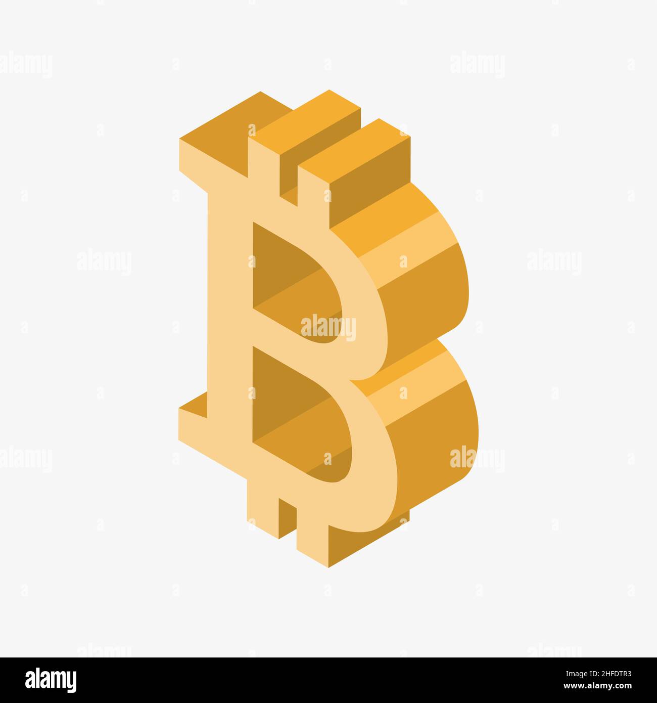 Bitcoin 3D style vector illustration. BTC symbol Stock Vector Image ...