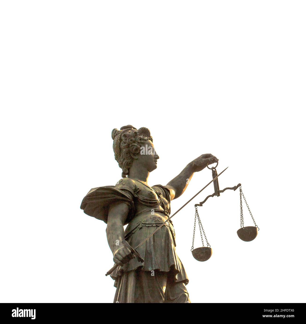 Statue of Lady Justice in front of the Romer in Frankfurt - Germany ...