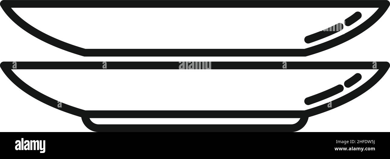 Dish plate icon outline vector. Dinner food. Lunch plate Stock Vector ...