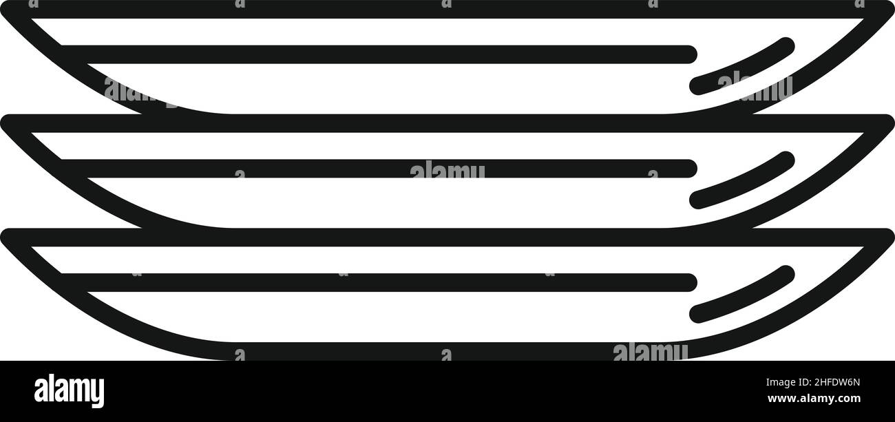 Ceramic plate icon outline vector. Dish lunch. Dinner plate Stock ...