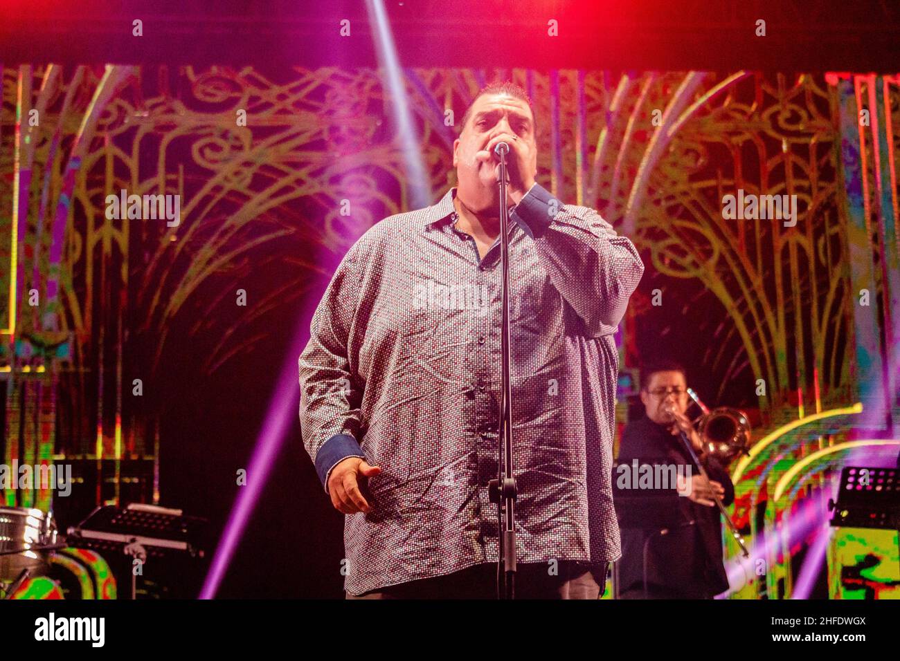 Salsa singer and musician Maelo Ruiz during the 2021, Pre-Jamming ...