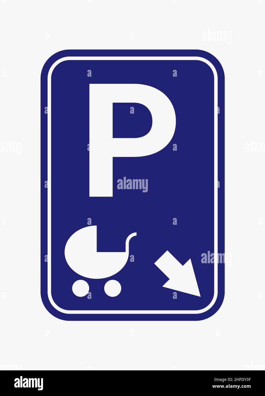 Pram parking sign isolated on white background Stock Vector Image & Art ...