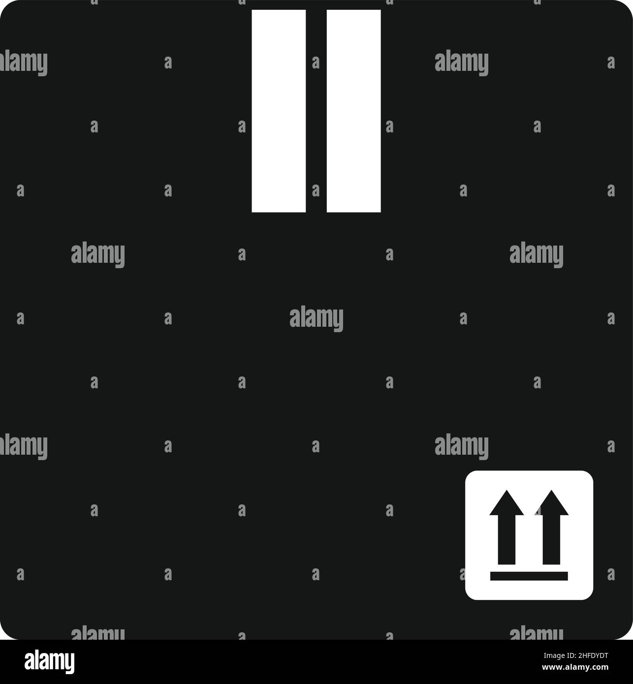 Fragile box icon simple vector. Delivery package. Empty parcel Stock ...