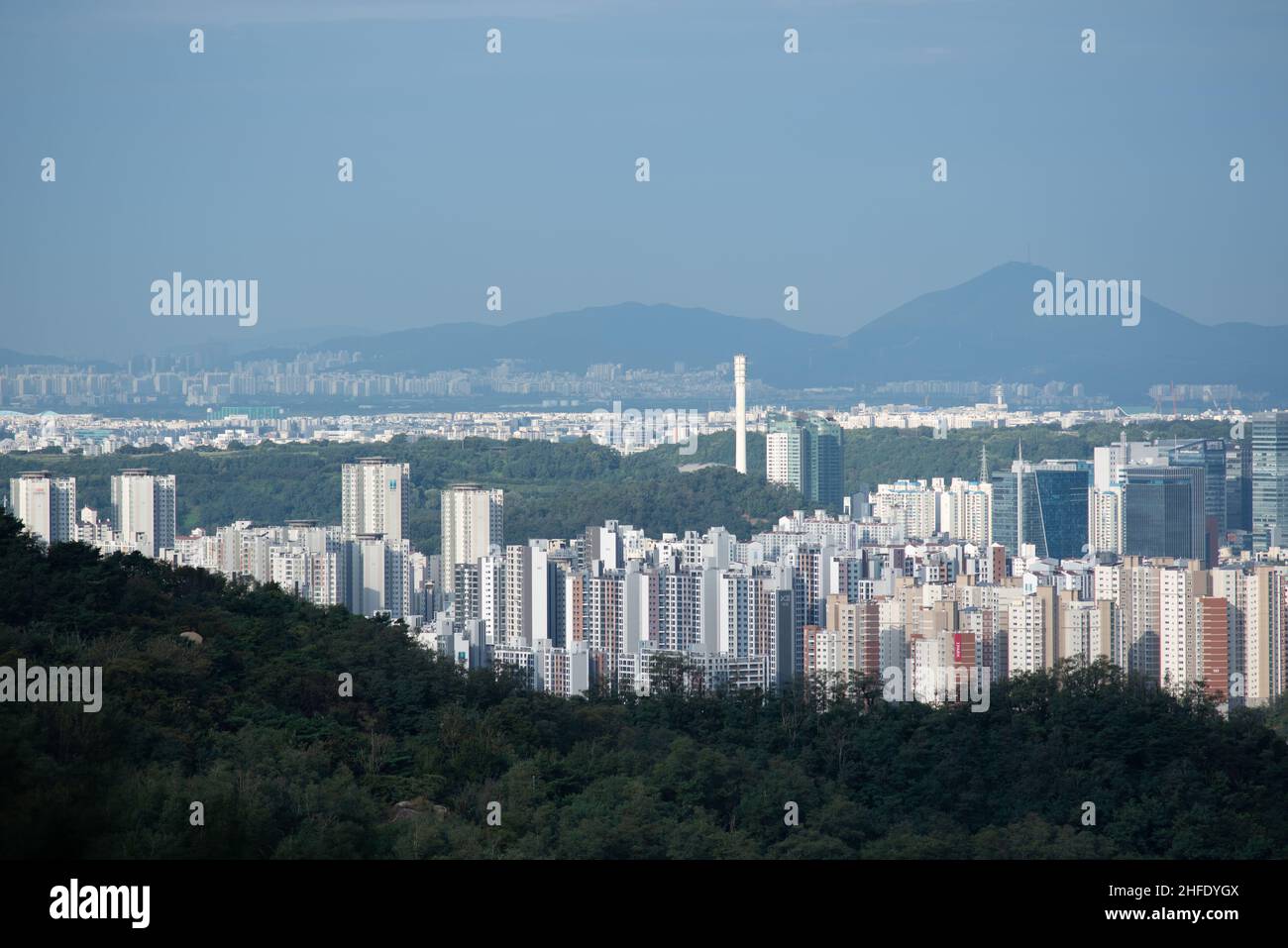 Seoul South Korea cityscape view from Inwangsan mountain on September ...