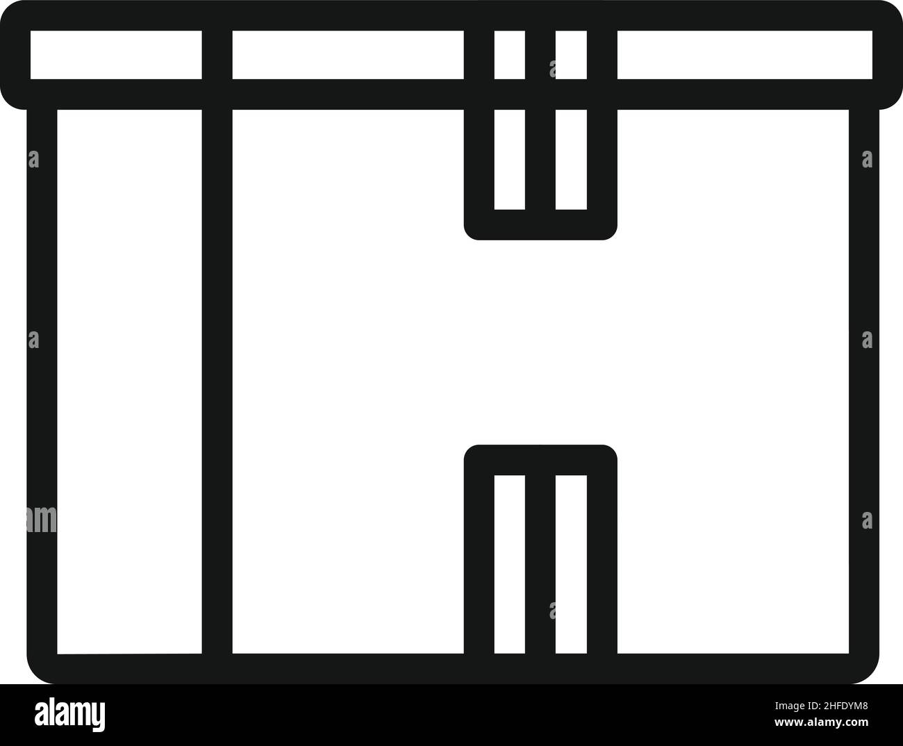 Courier box icon outline vector. Delivery package. Gift parcel Stock ...