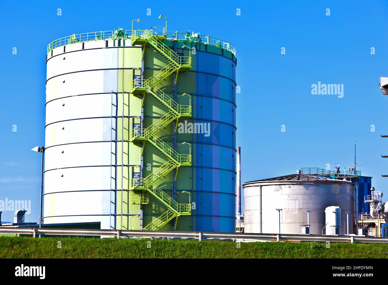 Industry park with silo and chimney Stock Photo - Alamy