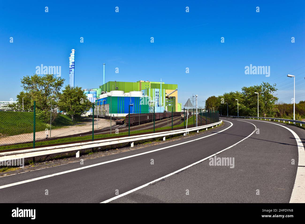 Industry park with silo and chimney Stock Photo - Alamy